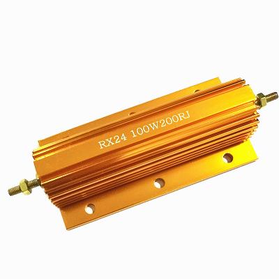 China RX24 50W Gold Aluminum Housed Wirewound Power Resistor 0.1Ω-10KΩ Range 3000V Withstand Voltage for sale