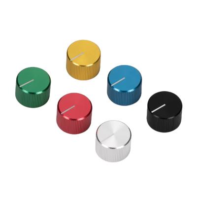 China Solid Aluminum Guitar Potentiometer Knob 20mm OD with 6.35/6.0mm Shaft Hole and Indicator Line for sale