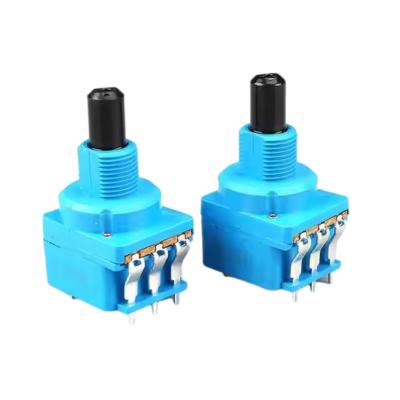 China WH116AK Series Dual Control Potentiometer B500K 5-Pin with Rotary Switch 16mm Shaft for sale