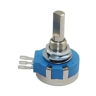 China RVQ24YN03 24mm Single-Turn Carbon Film Potentiometer with 2M Cycle Life, IP67 Waterproof, 1k-100kΩ Range for sale