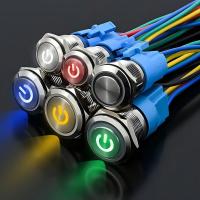 China 19mm Metal Annular Push Button Switch with LED Illumination - 3V to 220V Voltage Range, IP66 Waterproof Rating for sale
