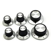 China Silver Aluminum Knob 37mm Diameter with Number 0-10 Scale Shaft Hole 6.4mm for sale