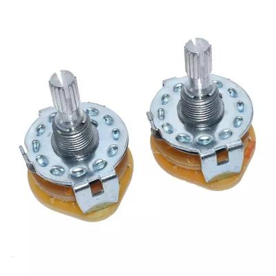 China RS25 Rotary Band Switch 2-4 Pole 2-12 Position 6mm Shaft DC30V 0.3A 10000 Cycles for sale