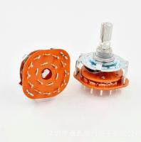 China RS25 Rotary Band Switch 2-4 Pole 2-12 Position 500V AC 1 Min 6mm Shaft for sale