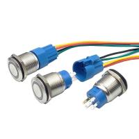 China 16mm 19mm 22mm Waterproof Light Pushbutton Switch 12V LED Ring 1NO1NC Stainless Steel for sale