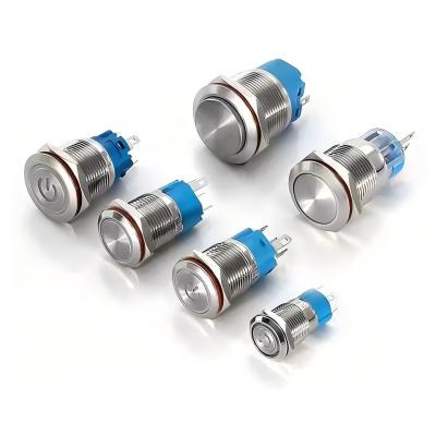 China Waterproof Metal Push Button Switch 12-22mm Latching Self-Reset IP66 Custom Logo for sale