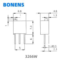 China 3266W 1k Ohm  Metallic Glass Glazed Precision Multiturn Trim Potentiometer 3266 Variable Resistor for sale
