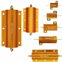 China RX24 Gold Aluminum Housed Wirewound High Power Resistor 10W to 1000W 5% Tolerance for sale