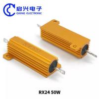 China Gold Aluminum Shell Wire Wound Resistor 50W 5% Turn Signal Resistor for LED Car Lights for sale