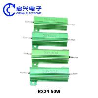China RXG24 Green Aluminum Case Wirewound Resistor 10W LED Decoding Power Resistor for sale