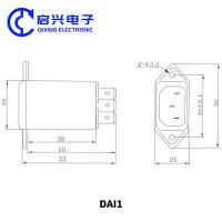 China DAI1 Series IEC Socket EMI Power Filter 1A 10A 250VAC for Inverter Equipment for sale