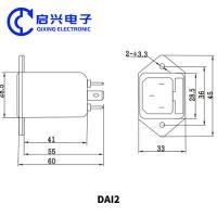 China DAI1 Series IEC Socket EMI Power Filter 1A 10A 250VAC for Inverter Equipment for sale