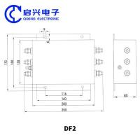 China Three Phase 250VAC 440VAC Power Supply Noise Filter DF2 Series 15A to 50A for sale