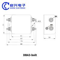 China DBA3 Bolt Single Phase Power Supply Noise Filter AC 220VAC 40A EMI Filter for sale