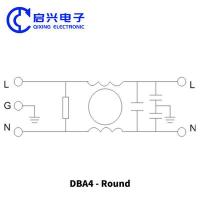 China Plastic Housing Power Filter DBA4 Round 250V 12A 16A Single Phase for Household Appliances for sale