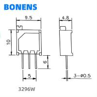 China 3323 Series Single Turn Metal Glass Glaze Trimmer Potentiometer 5k 10k 20k Precision Adjustable Resistor for sale