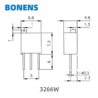 China 3323 Series Single Turn Metal Glass Glaze Trimmer Potentiometer 5k 10k 20k Precision Adjustable Resistor for sale