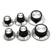 China Silver Aluminum Knob 37mm Diameter with Number 0-10 Scale Shaft Hole 6.4mm for sale