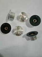 China Silver Aluminum Knob 37mm Diameter with Number 0-10 Scale Shaft Hole 6.4mm for sale