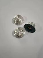 China Silver Aluminum Knob 37mm Diameter with Number 0-10 Scale Shaft Hole 6.4mm for sale