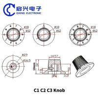 China C1/C2/C3 Bakelite Guitar Knobs 6mm Potentiometer with 24-37mm Diameter Options for sale