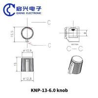 China KN-19-14 ABS Plastic Guitar Amplifier Knobs 19mm x 15mm with 6.4mm Bore for Volume and Tone Control for sale