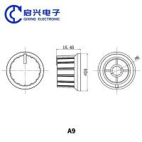 China KN-19-14 ABS Plastic Guitar Amplifier Knobs 19mm x 15mm with 6.4mm Bore for Volume and Tone Control for sale