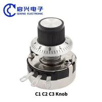China Precision Dial Knob B2 46mm 6.35mm Shaft 15 Turn Lockable for 3590 7276 Potentiometer for sale