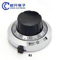 China Precision Dial Knob B2 46mm 6.35mm Shaft 15 Turn Lockable for 3590 7276 Potentiometer for sale