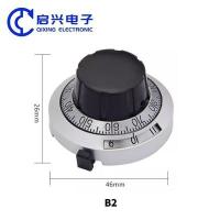 China Precision Dial Knob B2 46mm 6.35mm Shaft 15 Turn Lockable for 3590 7276 Potentiometer for sale