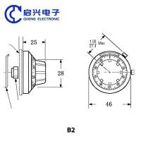 China Precision Dial Knob B2 46mm 6.35mm Shaft 15 Turn Lockable for 3590 7276 Potentiometer for sale