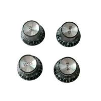 China Silver Aluminum Alloy Potentiometer Control Knob 25x15.5mm Screw Type for Guitar Bass Volume Audio for sale