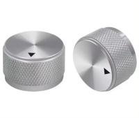 China Silver Aluminum Alloy Potentiometer Control Knob 25x15.5mm Screw Type for Guitar Bass Volume Audio for sale