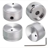 China Silver Aluminum Alloy Potentiometer Control Knob 25x15.5mm Screw Type for Guitar Bass Volume Audio for sale