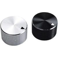 China Silver Aluminum Alloy Potentiometer Control Knob 25x15.5mm Screw Type for Guitar Bass Volume Audio for sale