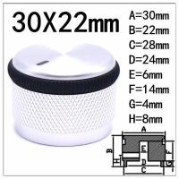 China Solid Aluminum Alloy 30mm x 22mm 6mm Shaft Amplifier Volume Potentiometer Knob for sale