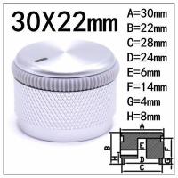 China Solid Aluminum Alloy 30mm x 22mm 6mm Shaft Amplifier Volume Potentiometer Knob for sale