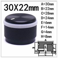 China Solid Aluminum Alloy 30mm x 22mm 6mm Shaft Amplifier Volume Potentiometer Knob for sale