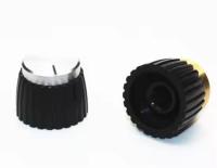 China KDJ25-20 Band Switching Knob Plastic Metal 6mm 6.4mm Shaft Black Grey for sale