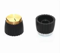 China KDJ25-20 Band Switching Knob Plastic Metal 6mm 6.4mm Shaft Black Grey for sale