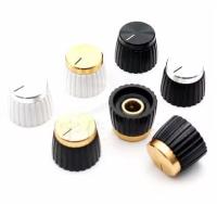 China KDJ25-20 Band Switching Knob Plastic Metal 6mm 6.4mm Shaft Black Grey for sale