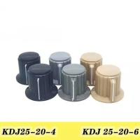 China KDJ25-20 Band Switching Knob Plastic Metal 6mm 6.4mm Shaft Black Grey for sale