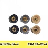 China KDJ25-20 Band Switching Knob Plastic Metal 6mm 6.4mm Shaft Black Grey for sale