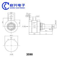China 534 Multiturn Wirewound Potentiometer 10-Turn 2W Precision Component with 3600° Electrical Angle for sale