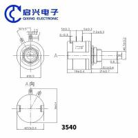 China 534 Multiturn Wirewound Potentiometer 10-Turn 2W Precision Component with 3600° Electrical Angle for sale