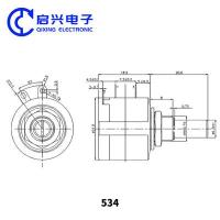 China WDD35D-4 10kΩ Precision Potentiometer with 0.5% Linearity and 36mm Diameter for Industrial Control for sale