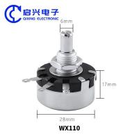China WX111 WX030 Single Turn Wire Wound Potentiometer 3W Adjustable Resistor with 6mm Shaft and 43mm Diameter for sale