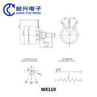 China WX111 WX030 Single Turn Wire Wound Potentiometer 3W Adjustable Resistor with 6mm Shaft and 43mm Diameter for sale