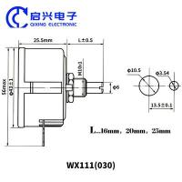 China WX111 WX030 Single Turn Wire Wound Potentiometer 3W Adjustable Resistor with 6mm Shaft and 43mm Diameter for sale