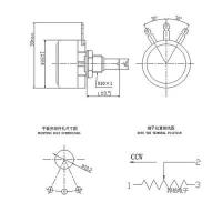 China BONENS WXD4-23 3W Multi Turn Wirewound Potentiometer 10K Ohm 6mm Shaft for sale